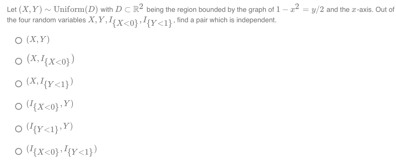 Solved Let (x,Y)∼Uniform(D) ﻿with DsubR2 ﻿being the region | Chegg.com