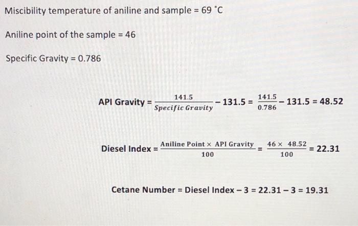 Solved Aniline point also predicts the amount of Carbon | Chegg.com