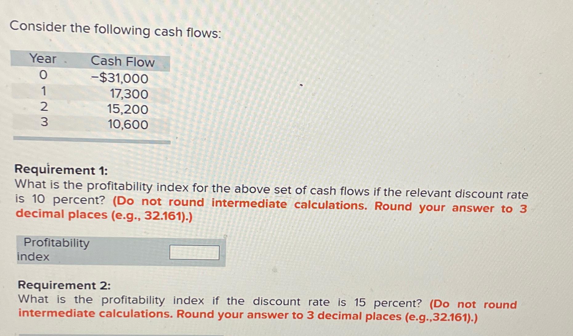 Solved Consider the following cash flows:\table[[Year,Cash | Chegg.com