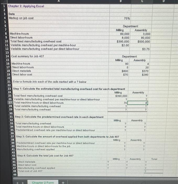 Solved Applying Excel Chapter 2: Applying Excel This Excel | Chegg.com
