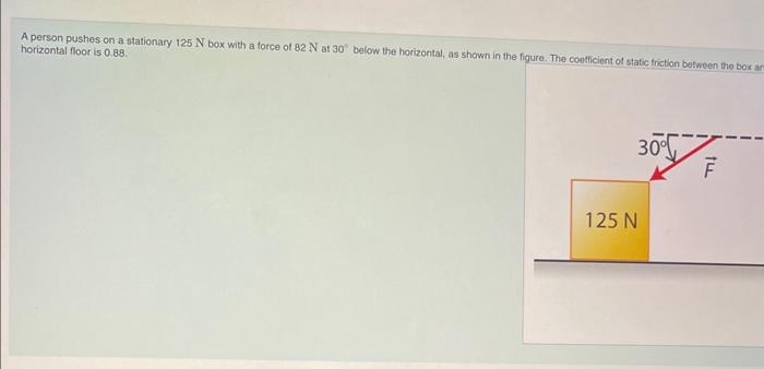 Solved A person pushes on a stationary 125 N box with a | Chegg.com