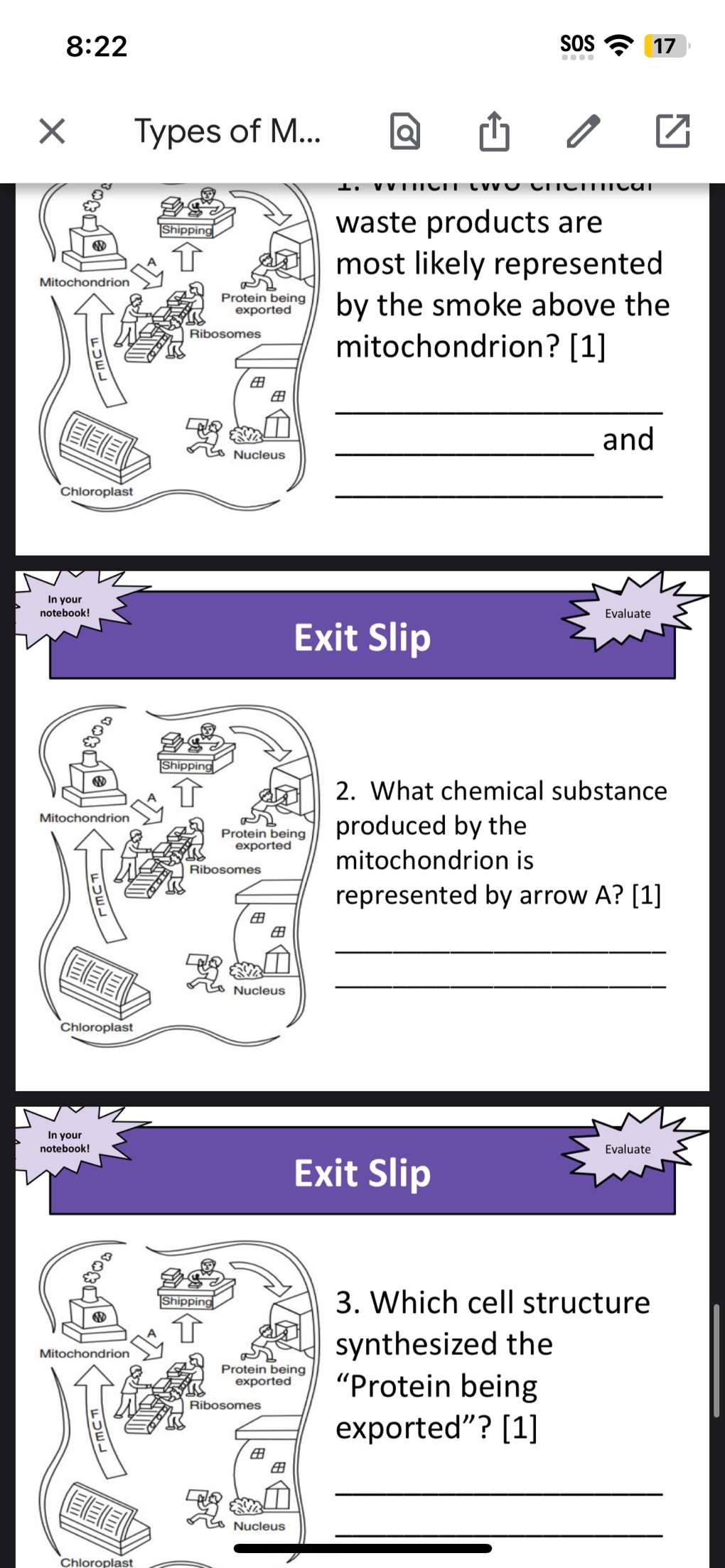 8:22SOS17×, ﻿Types of M...waste products are most | Chegg.com