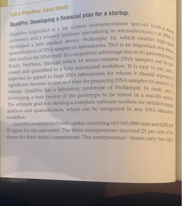 Solved Let's Practise: Case Study QualiPro: Developing a | Chegg.com