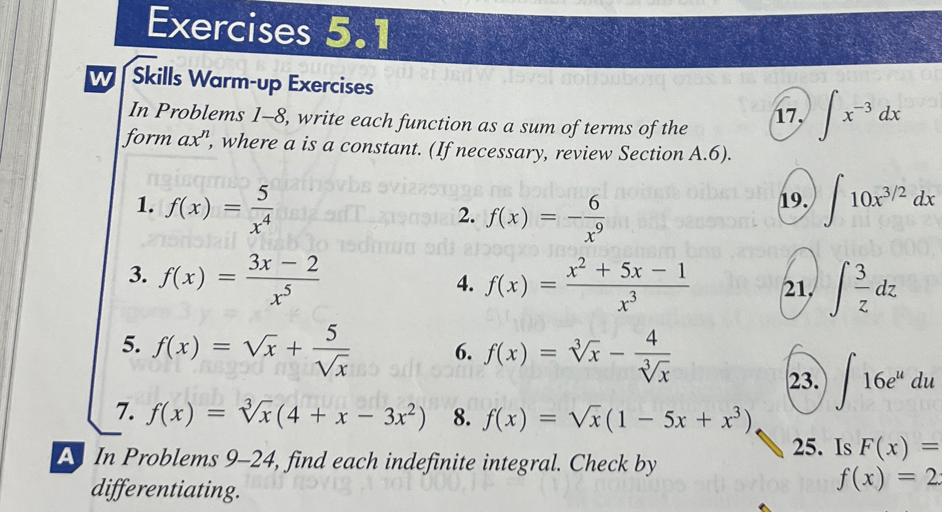 Solved Exercises 5.1W Skills Warm-up ExercisesIn Problems | Chegg.com