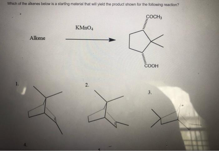 Solved Which of the alkenes below is a starting material | Chegg.com