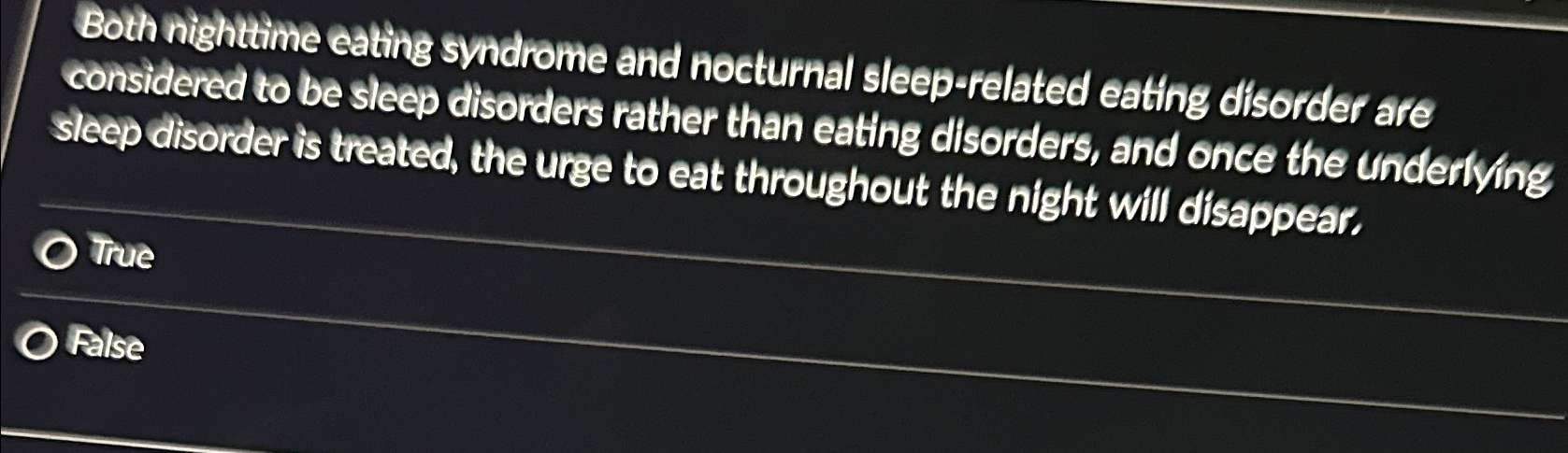 Solved Both nighttime eating sydrome and nocturnal | Chegg.com