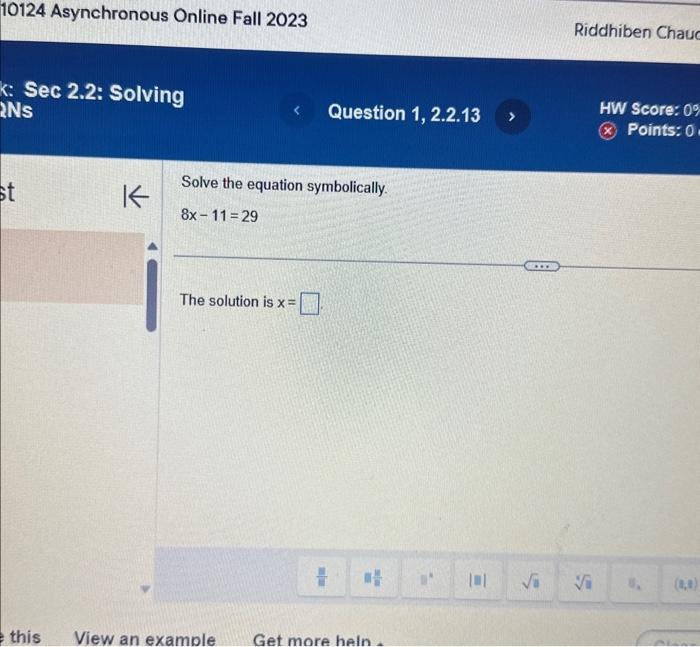 Solved 10124 Asynchronous Online Fall 2023 Riddhiben Chau | Chegg.com