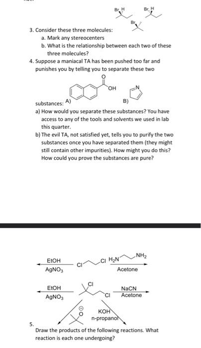 Solved 3. Consider these three molecule a. Mark any | Chegg.com