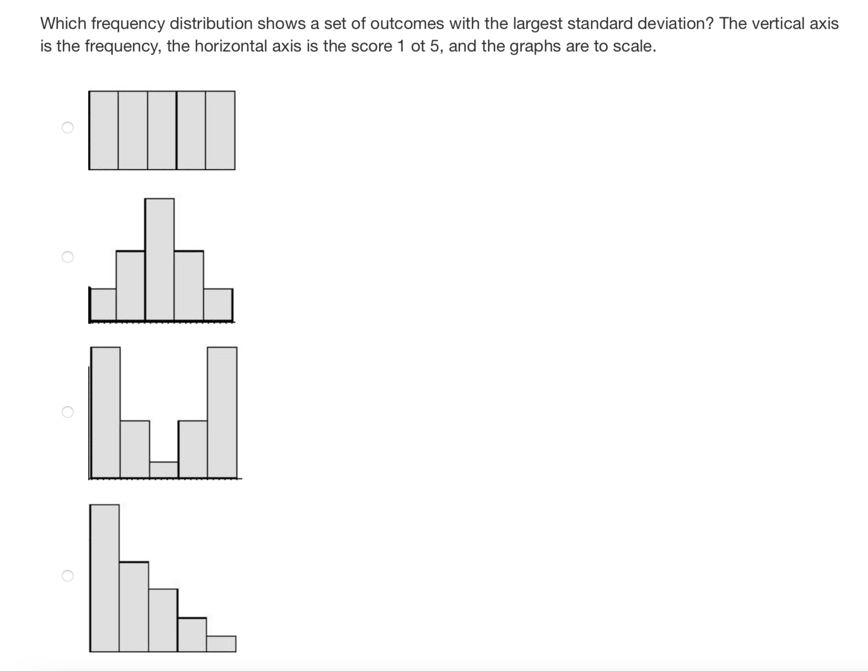 Solved Which frequency distribution shows a set of outcomes | Chegg.com