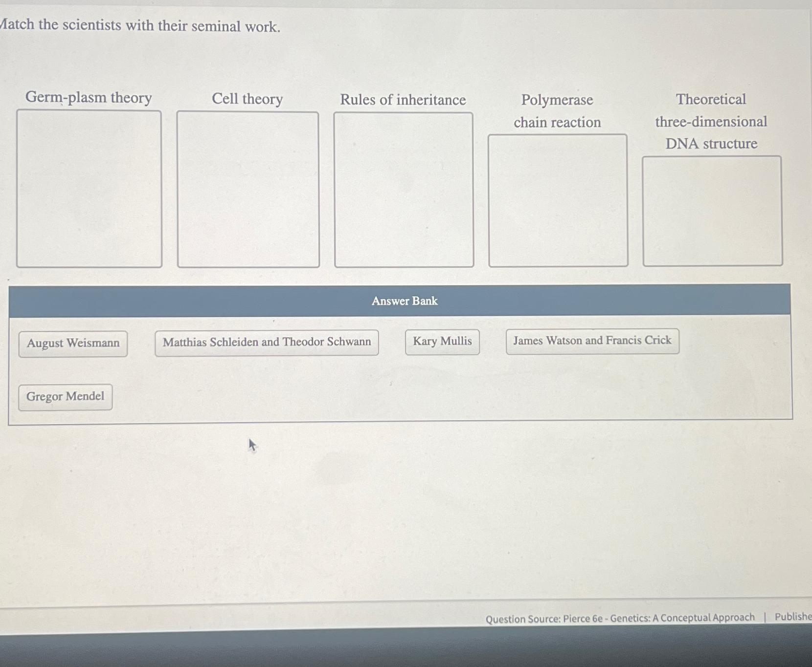 Solved Match the scientists with their seminal | Chegg.com