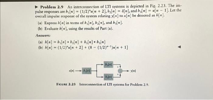 Solved Problem 2.9 An interconnection of LTI systems is | Chegg.com