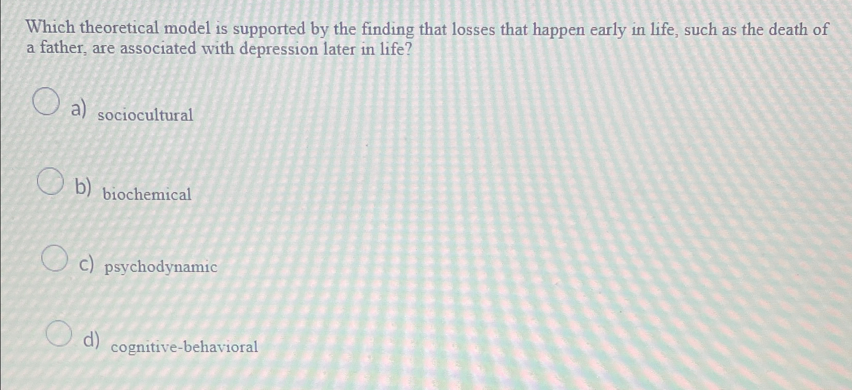 Solved Which theoretical model is supported by the finding | Chegg.com
