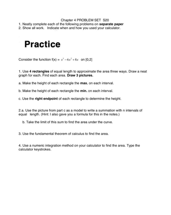 Solved Chapter 4 PROBLEM SET S20 1. Neatly complete each of | Chegg.com