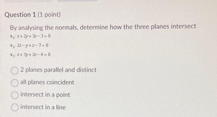 Solved By analysing the normals, determine how the three | Chegg.com