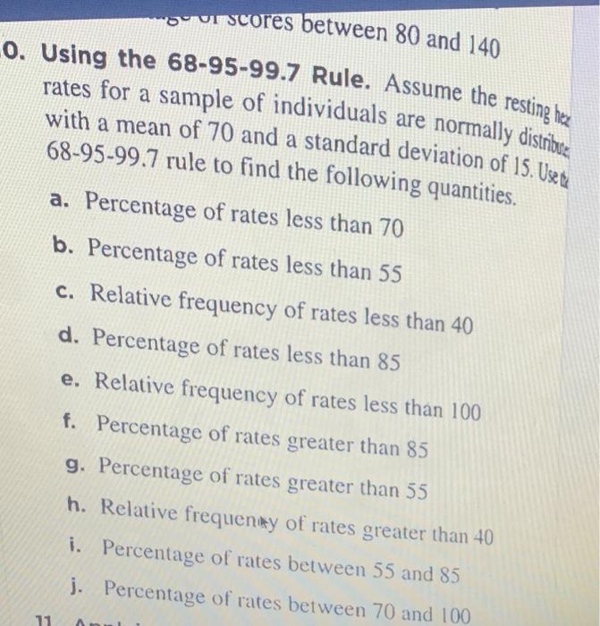 Solved 0. Using the 68-95-99.7 Rule. Assume the resting he | Chegg.com
