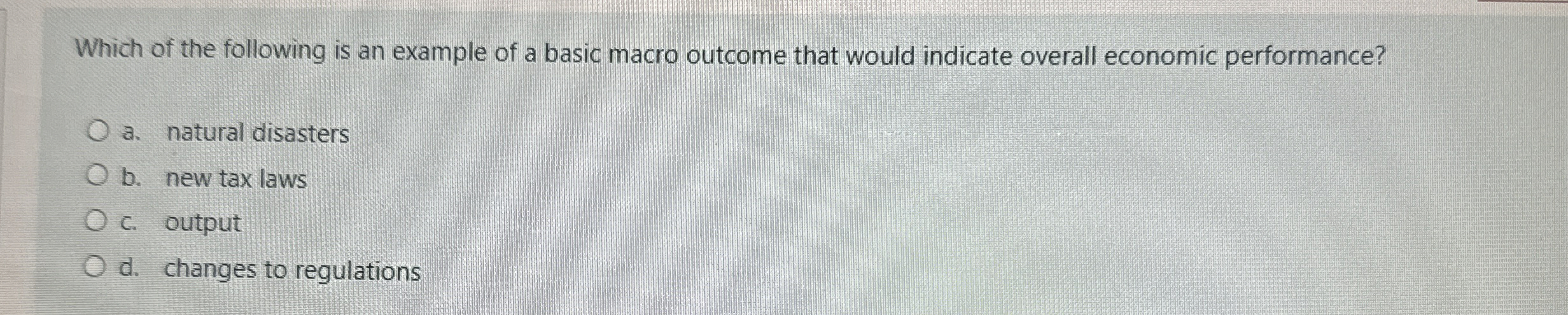 Solved Which of the following is an example of a basic macro | Chegg.com