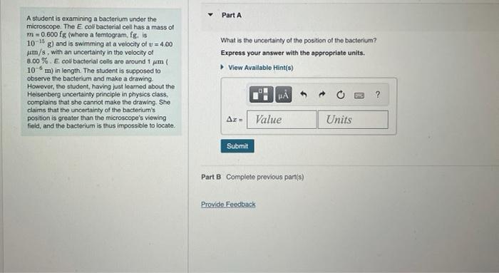 Solved A student is examining a bacterium under the | Chegg.com
