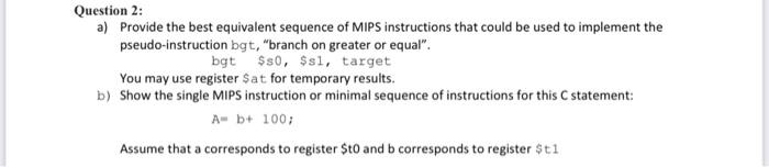 Solved Question 1: Assume the following MIPS code. Assume | Chegg.com