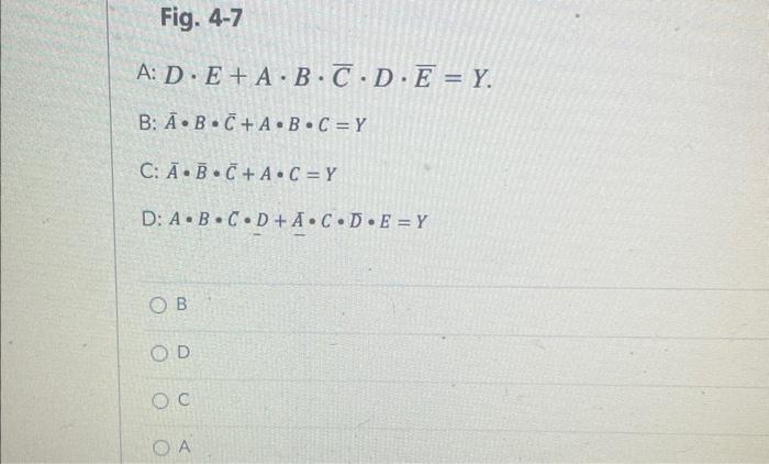 Solved Select the simplified sum-of-products Boolean | Chegg.com