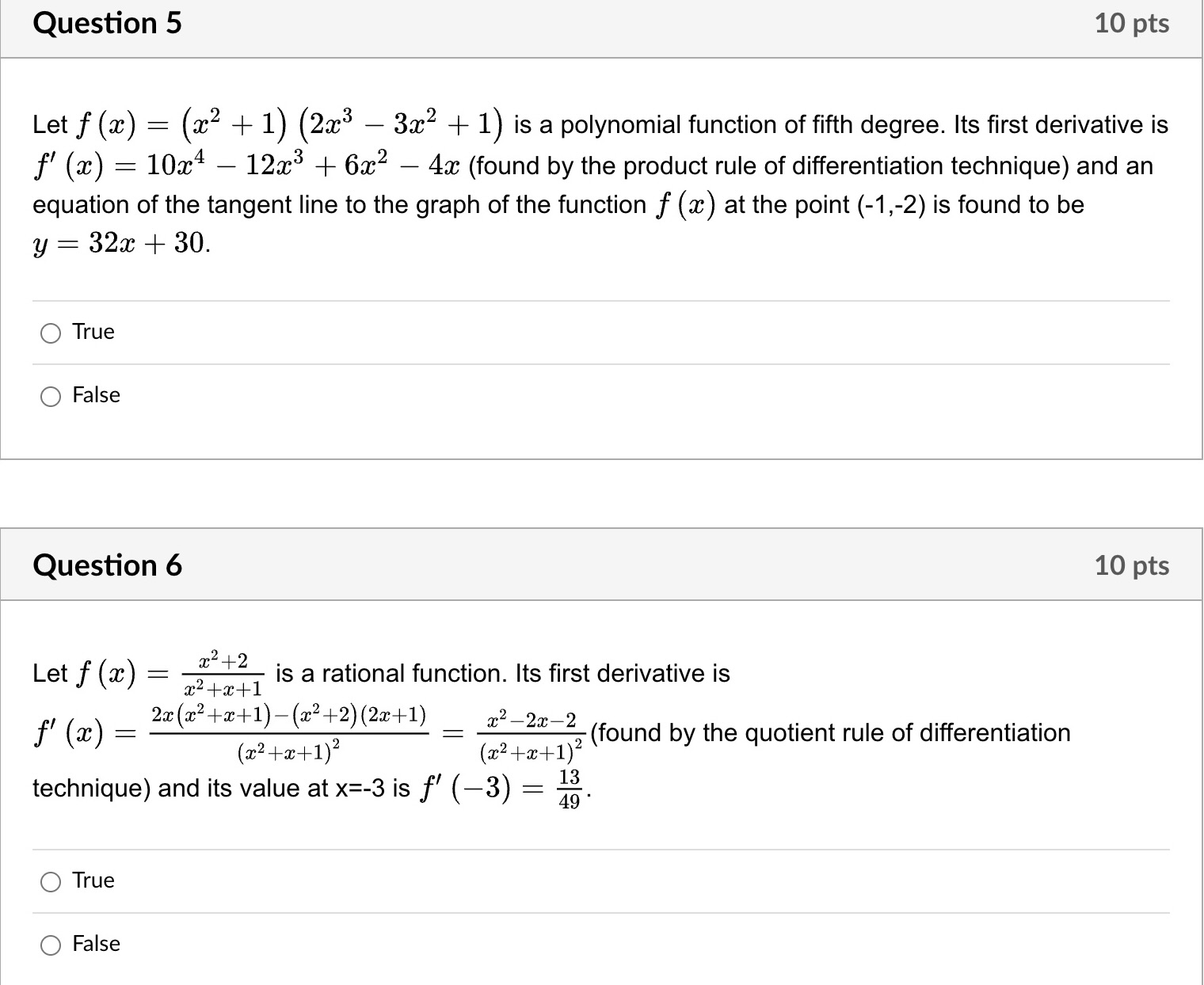 Solved Let f(x)=(x2+1)(2x3-3x2+1) ﻿is a polynomial function | Chegg.com