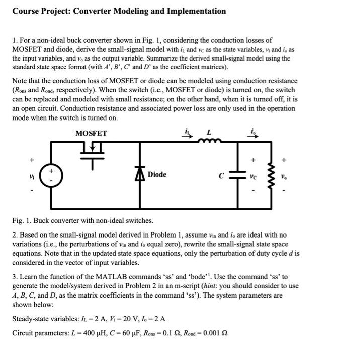 Solved Course Project: Converter Modeling and Implementation | Chegg.com