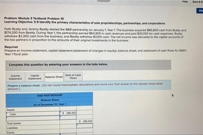 Solved Help Save & Che Problem: Module 3 Textbook Problem 10 | Chegg.com