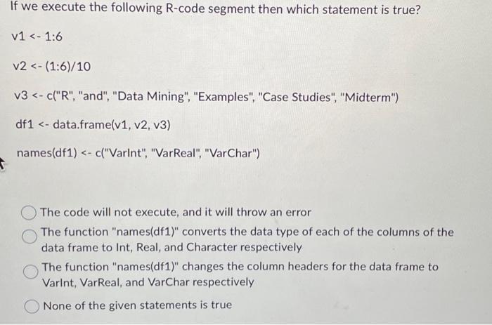 Solved Which R function can be used to perform a dice | Chegg.com