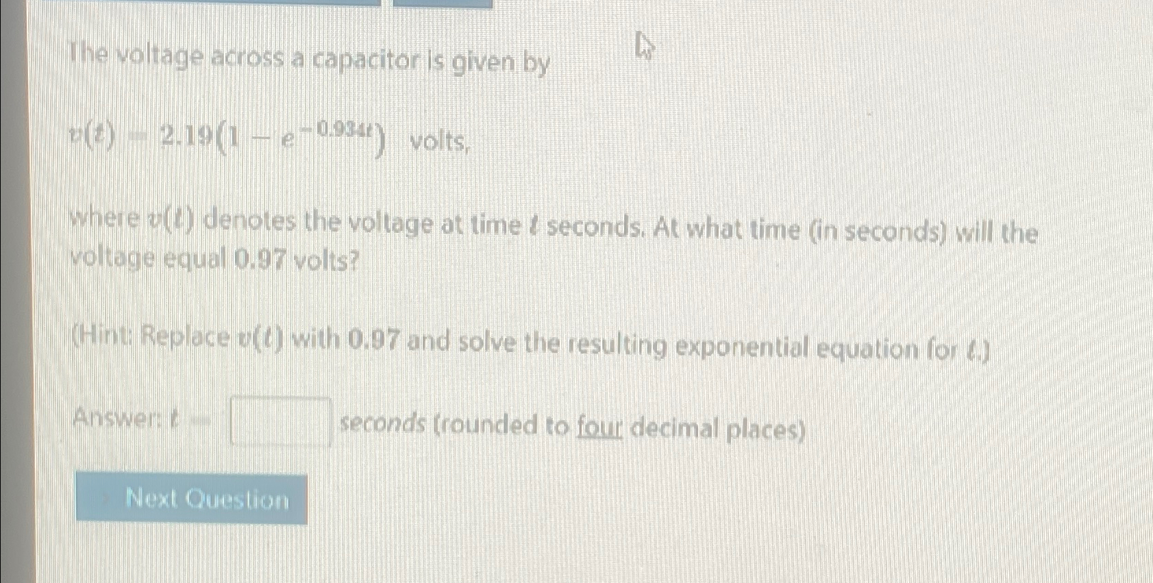 Solved The voltage across a capacitor is given | Chegg.com