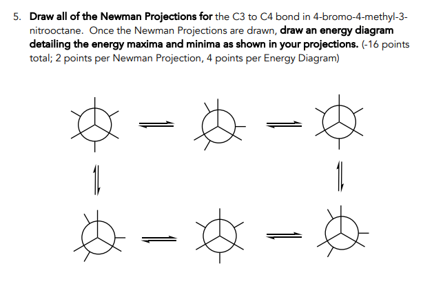 Solved 5. ﻿Draw all of the Newman Projections for the C 3 | Chegg.com