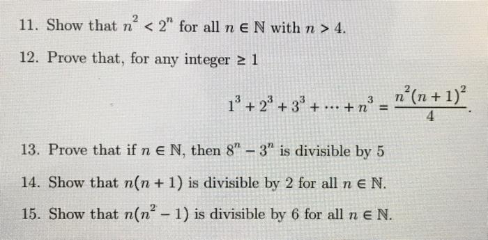 Solved 11. Show that n2 4. 12. Prove | Chegg.com
