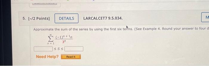Solved Approximate the sum of the series by using the first | Chegg.com