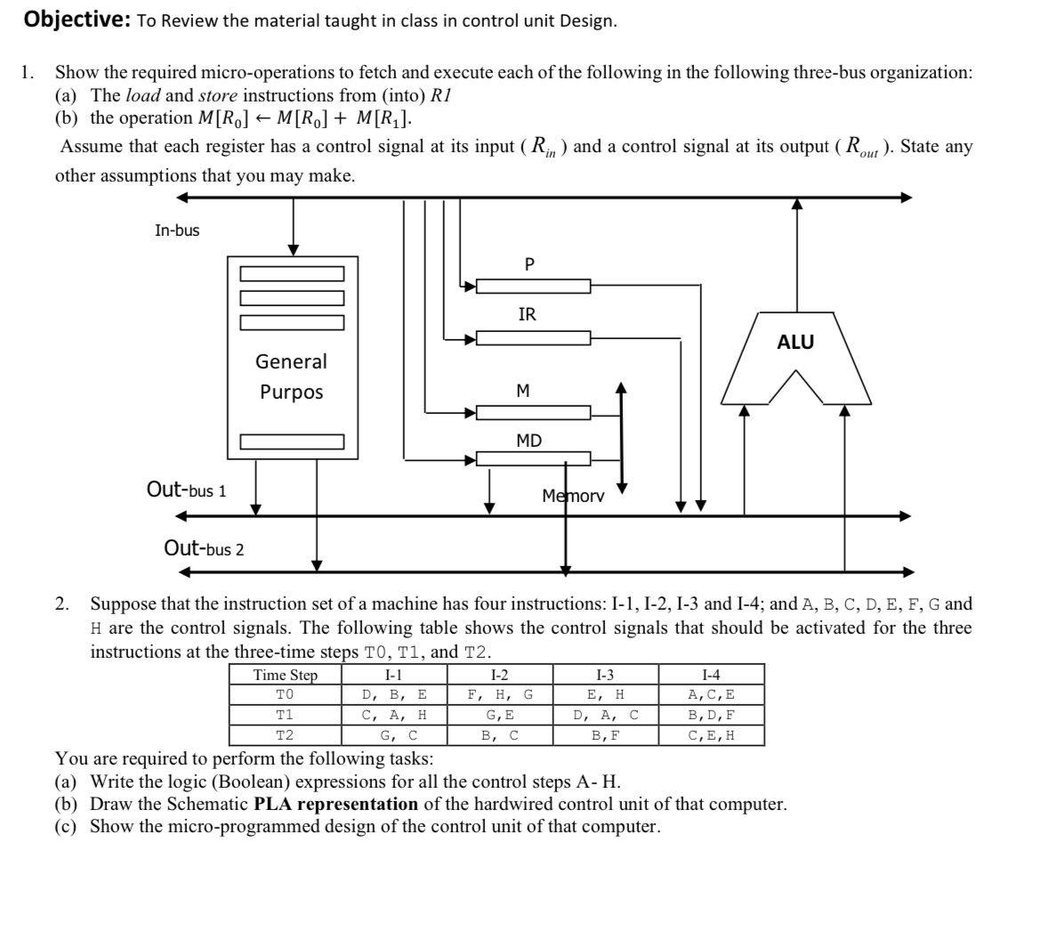 Solved Objective: To Review the material taught in class in | Chegg.com