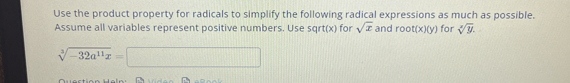 Solved Use the product property for radicals to simplify the | Chegg.com