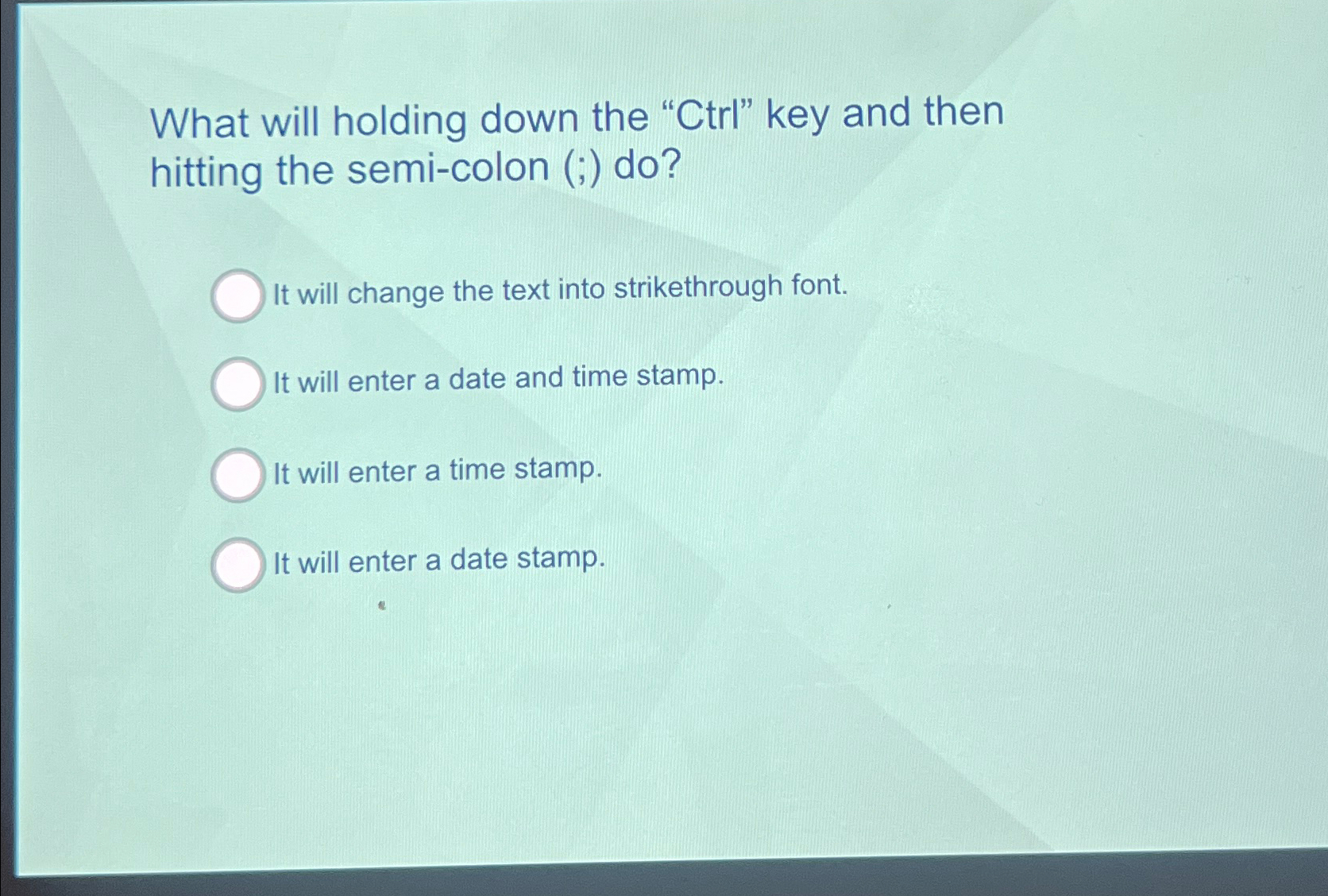 Solved What will holding down the "Ctrl" ﻿key and then | Chegg.com