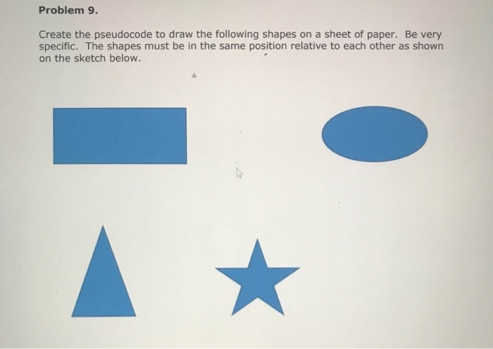 Problem 9. Create the pseudocode to draw the | Chegg.com