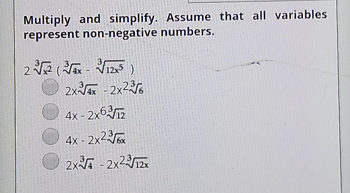 Solved Multiply and simplify. Assume that all variables | Chegg.com