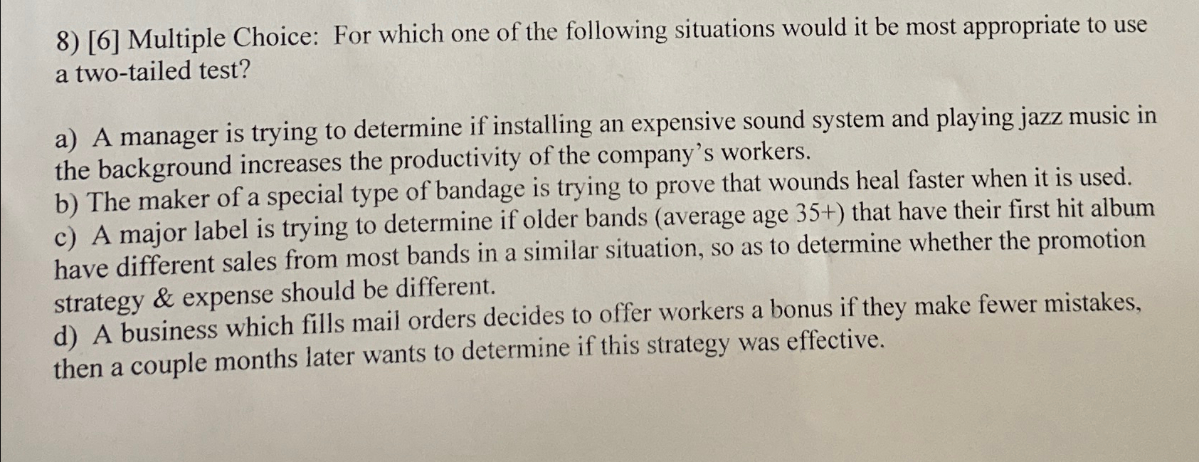 Solved [6] ﻿Multiple Choice: For which one of the following | Chegg.com