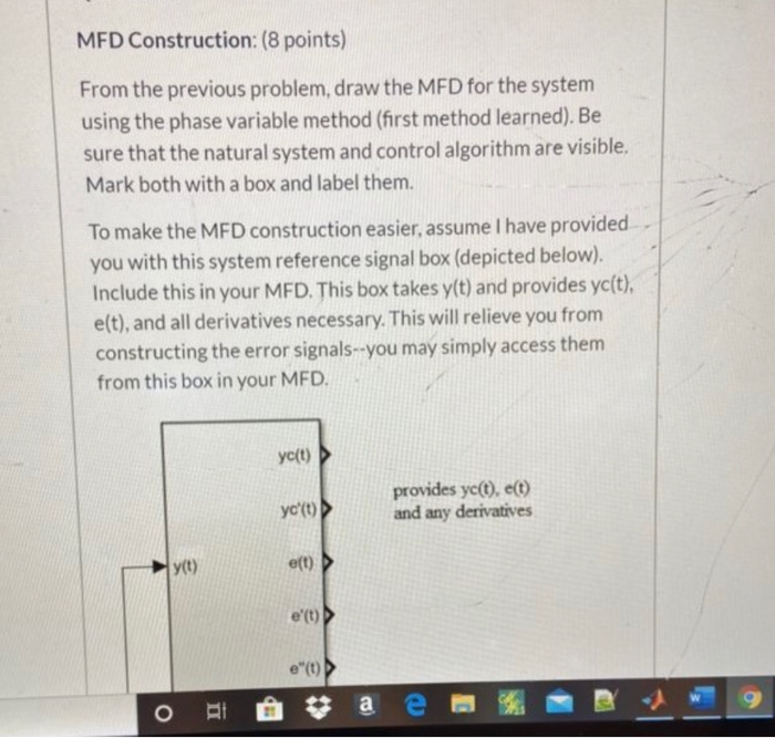 MFD Construction: (8 points) From the previous | Chegg.com