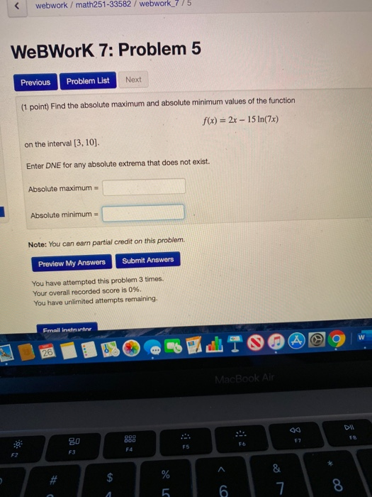 Solved webwork/ math251-33582/webwork_775 WeBWork 7: Problem | Chegg.com Solved webwork/ math251-33582/webwork_775 WeBWork 7: Problem | Chegg.com