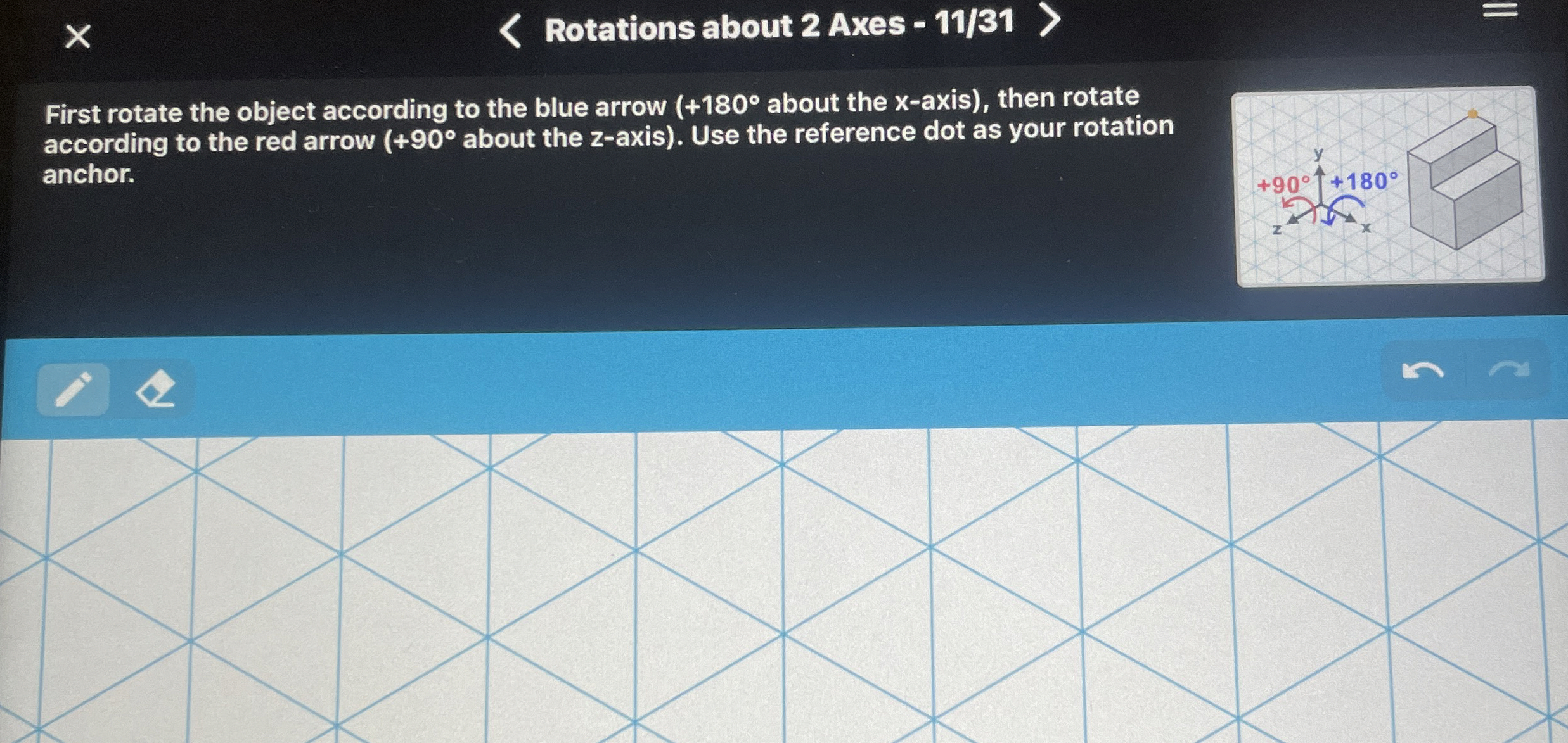 Solved Rotations about 2 ﻿Axes - 11/31First rotate the | Chegg.com