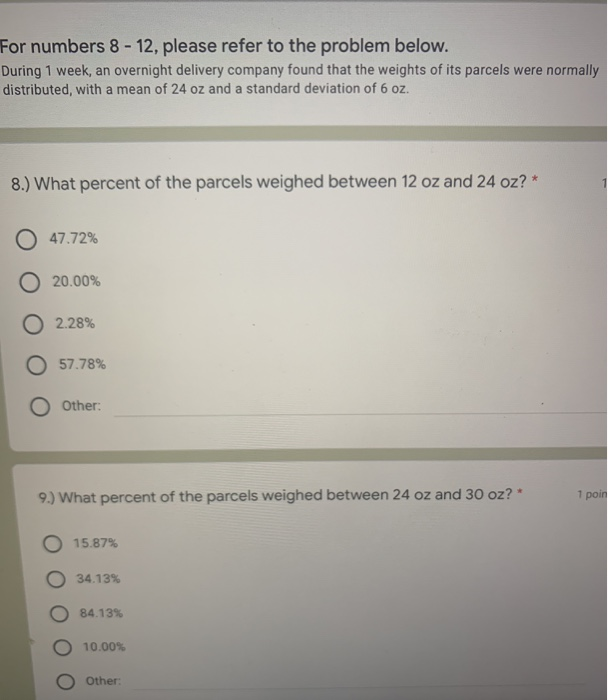 Solved For numbers 8 - 12, please refer to the problem | Chegg.com