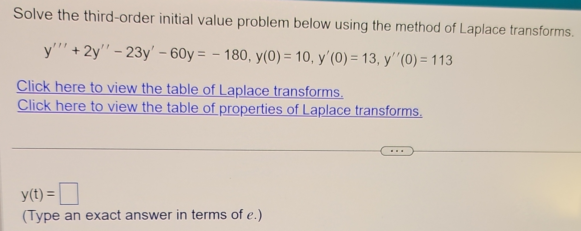 Solved Solve the third-order initial value problem below | Chegg.com Solved Solve the third-order initial value problem below | Chegg.com