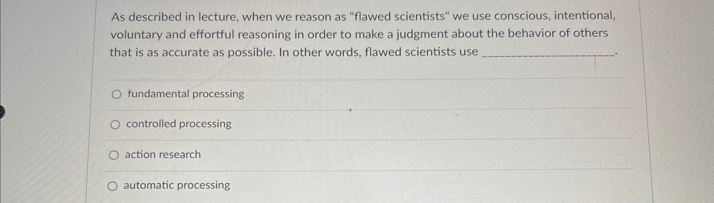 Solved As described in lecture, when we reason as "flawed | Chegg.com