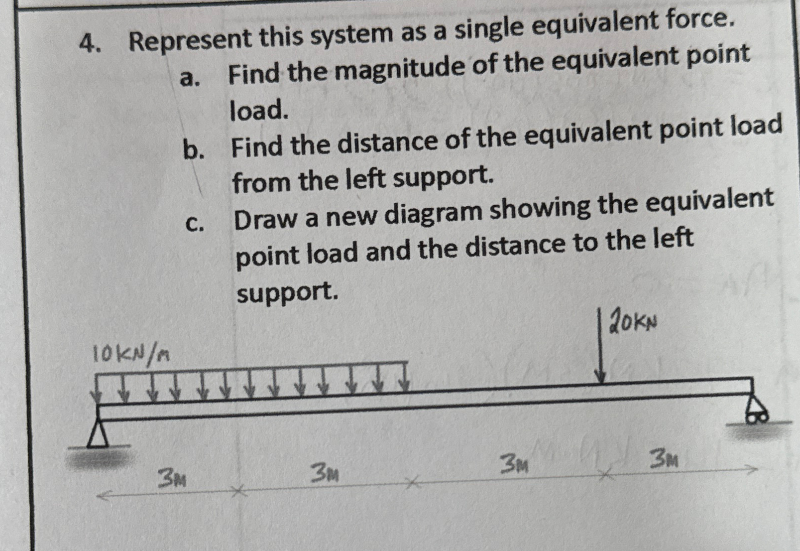 Solved Represent this system as a single equivalent force.a. | Chegg.com