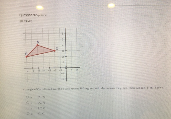 Solved Question 9(5 points) (02.03 MC) 6 5 4 С В. 2 + 2 -7 | Chegg.com