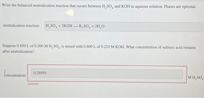 Solved Write the balanced neutralization reaction that | Chegg.com