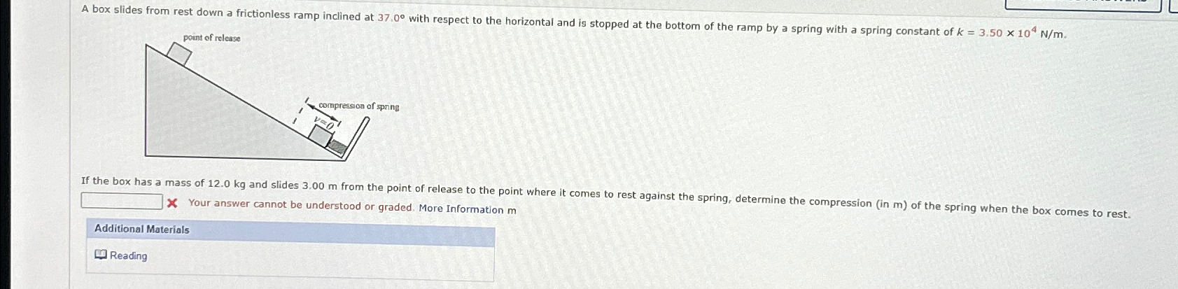 Solved A box slides from rest down a frictionless ramp | Chegg.com