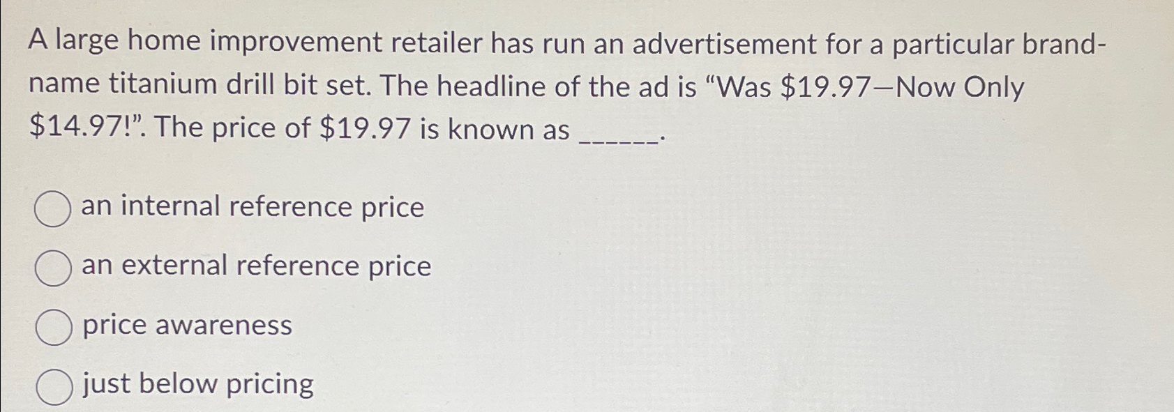 Solved A large home improvement retailer has run an | Chegg.com