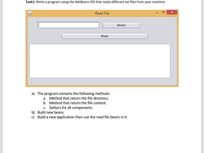 Taski: Write a program using the NetBeans IDE that | Chegg.com