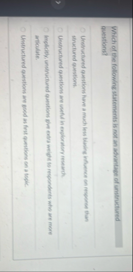 Solved Which of the following statements is not an advantage | Chegg.com